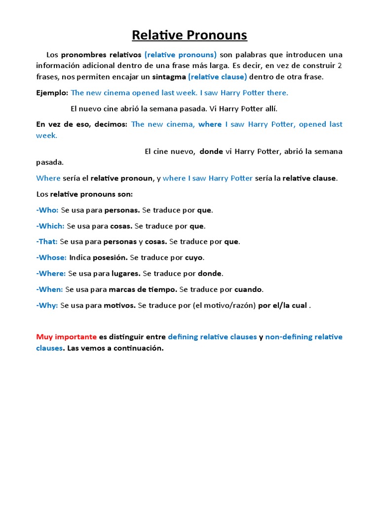 Relative Clauses | PDF | Morfología Lingüística | Tipología Lingüística