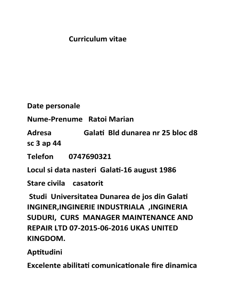 Curiculum Vite | PDF