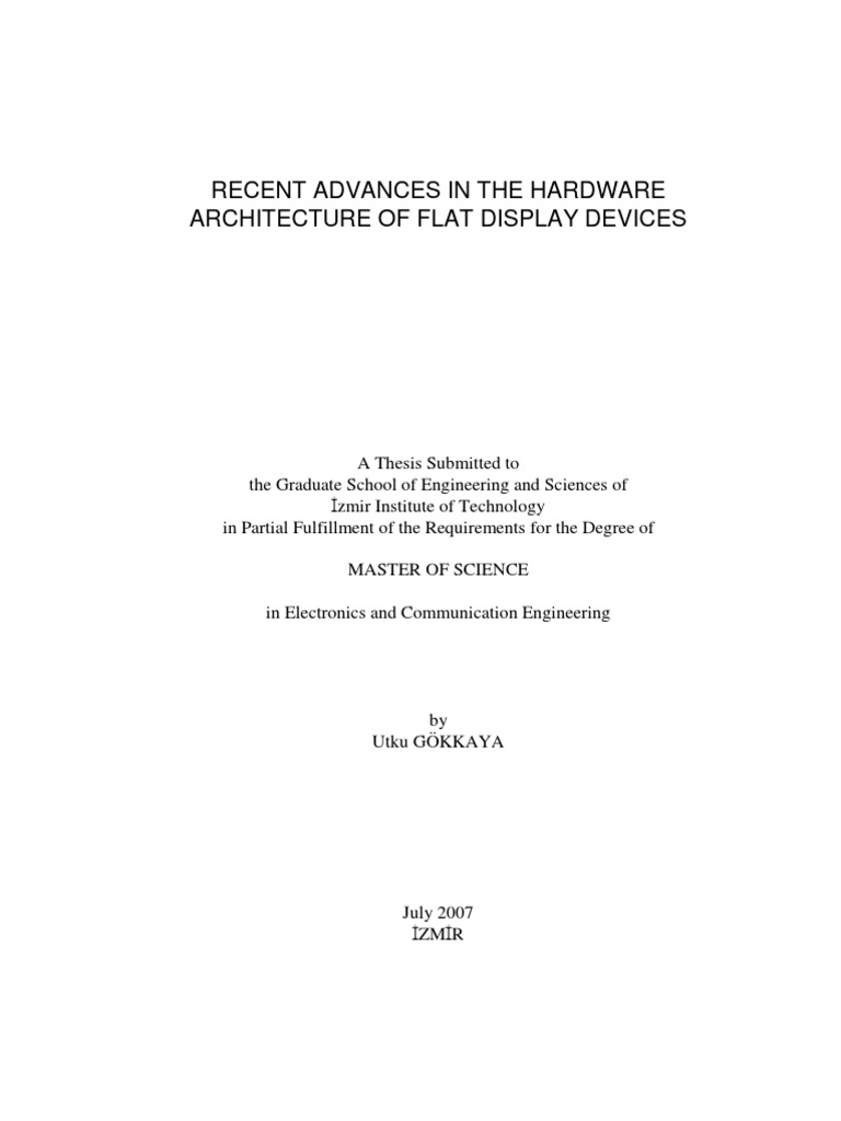 Plat Panel Display | PDF | Liquid Crystal Display | Thin Film ...