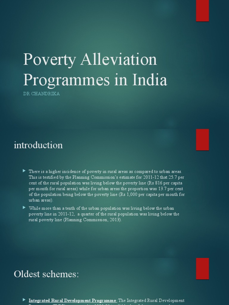 Poverty Alleviation Programmes in India | PDF | Government Of India ...