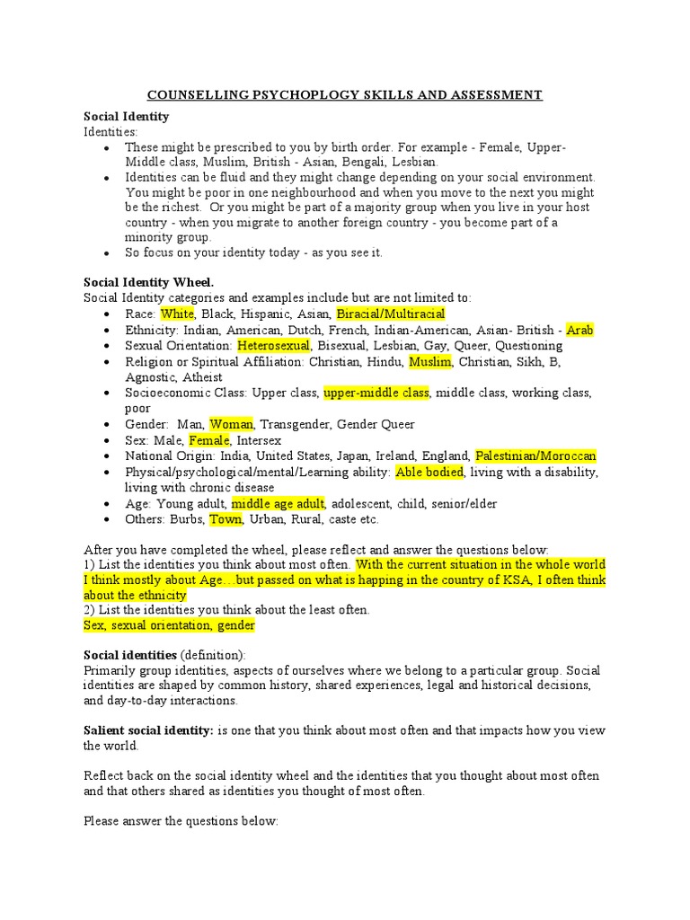 Social Identity Wheel Definition | PDF | Sexual Orientation | Identity ...