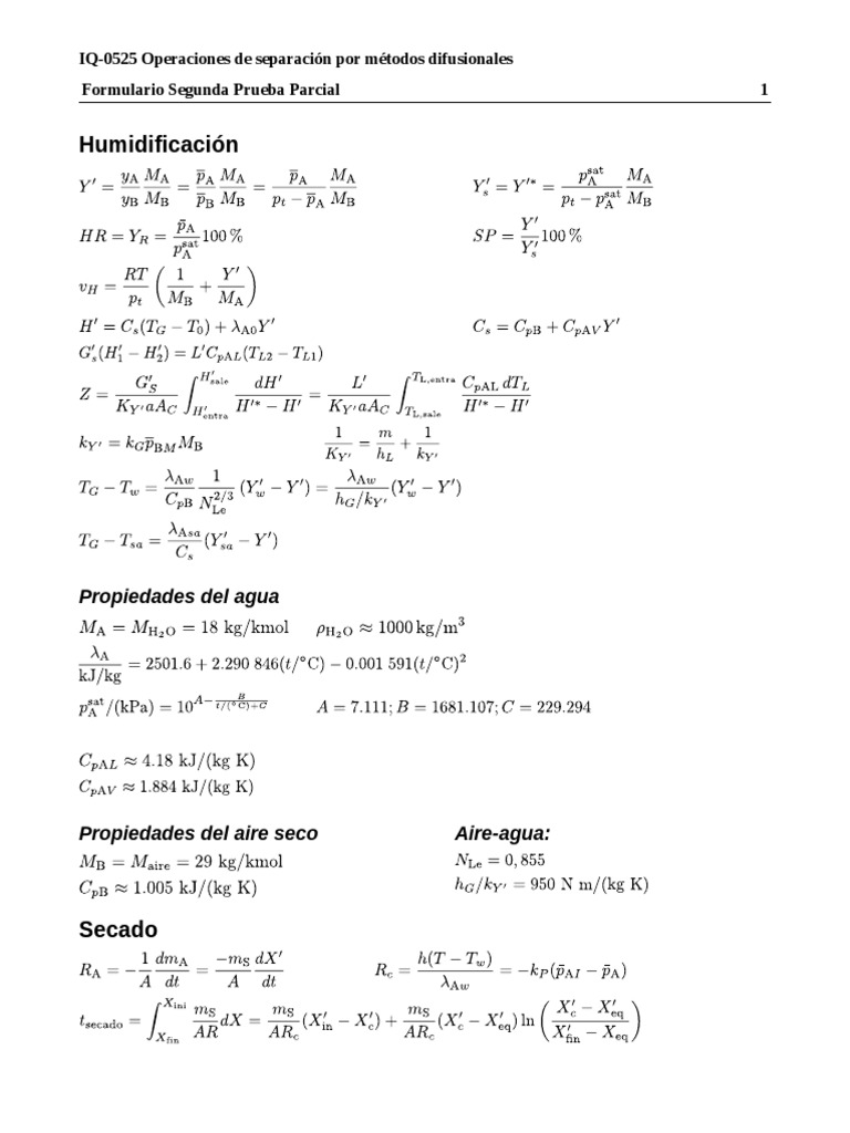 Formulario Examen Humidificación-Secado | PDF