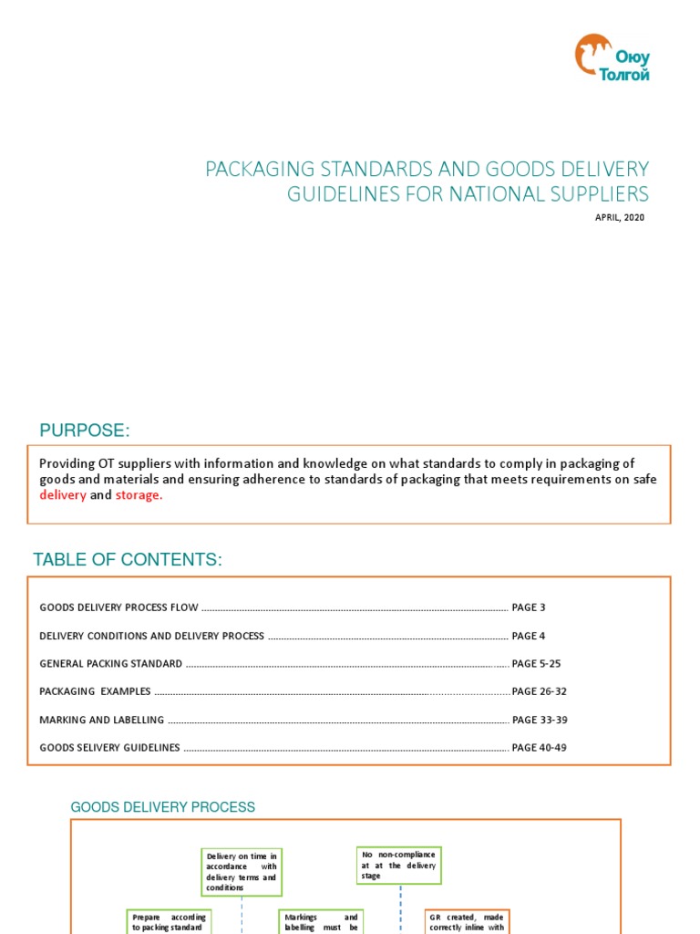 National Suppliers - OT Packaging Standard and Goods Delivery Guide v1 ...