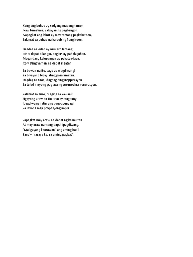 Tula Sa Kaarawan | PDF