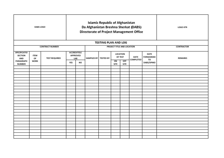 Testing Plan and Log - Dpmo - Dabs PDF | PDF