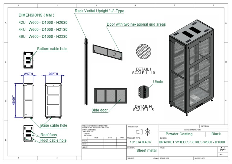 Cabinet Rack - W600-D1000 | PDF | Building Materials | Industrial Processes