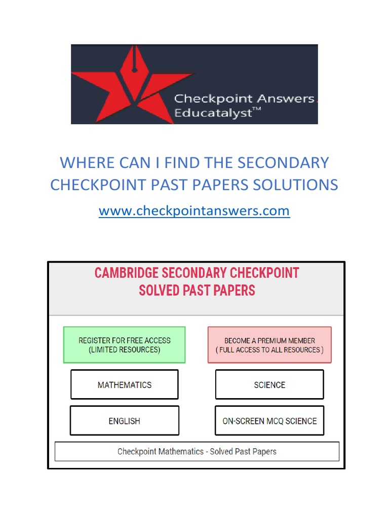 Secondary Checkpoint Past Paper Solutions | PDF