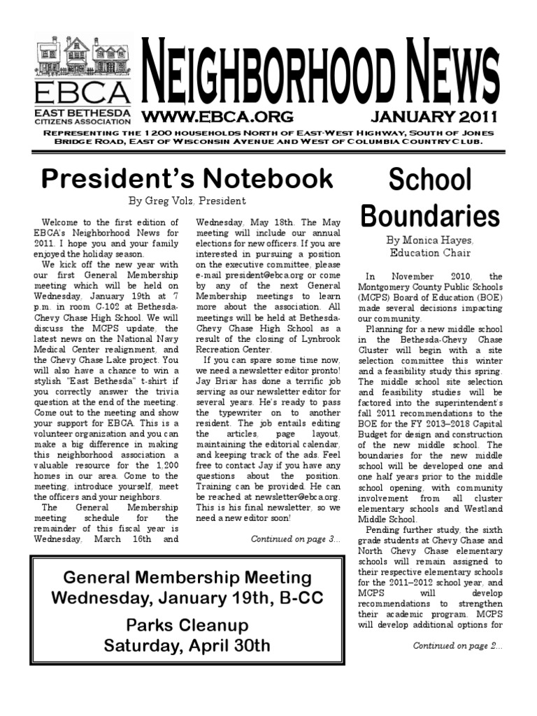 EBCA Newsletter January 2011 | PDF | Schools | Business
