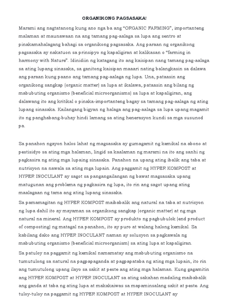 Organikong Pagsasaka | PDF
