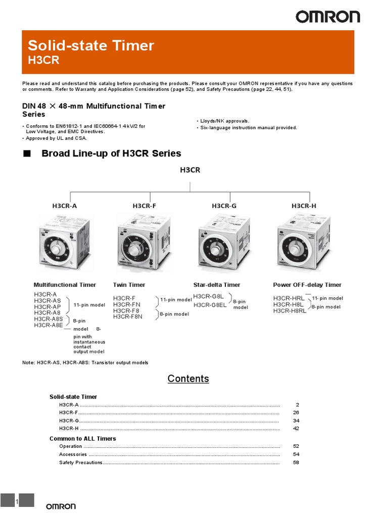 Timer Omron H3CR A-8 | PDF | Power Supply | Bipolar Junction Transistor
