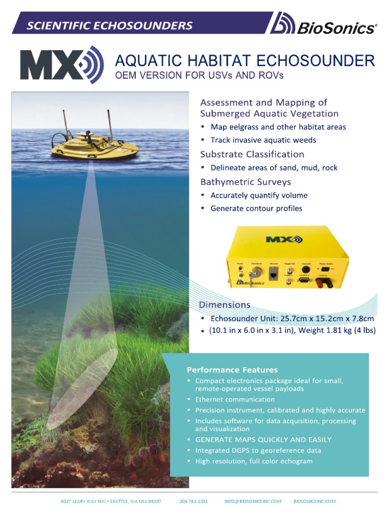 BioSonics MX Echosounder OEM Version For USVs | PDF