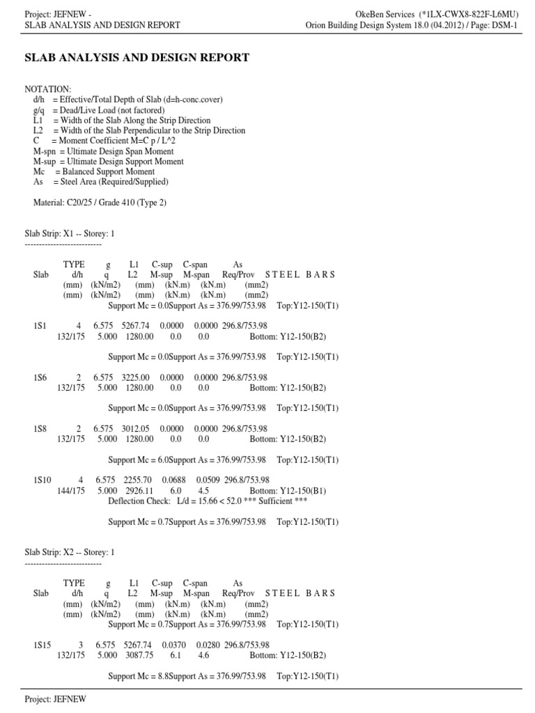 Slab Analysis and Design Report | PDF | C Span | American Television ...