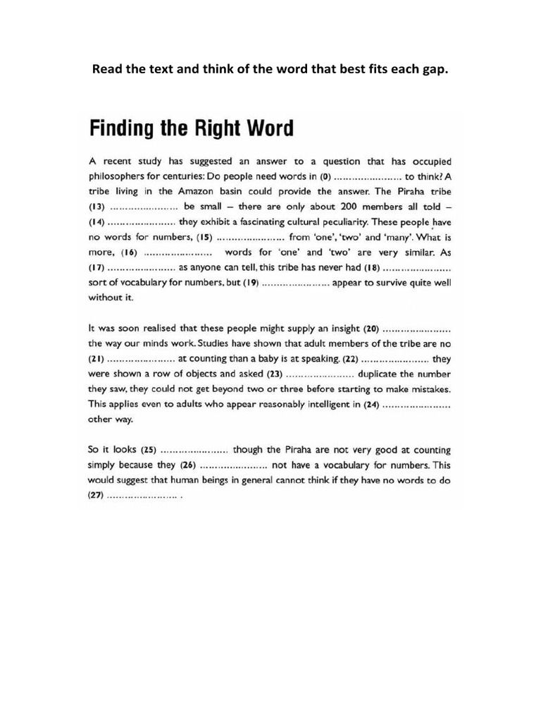 Finding The Right Word | PDF