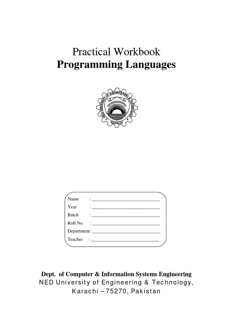 Programming Languages: Practical Workbook | PDF | C (Programming Language) | Parameter (Computer ...