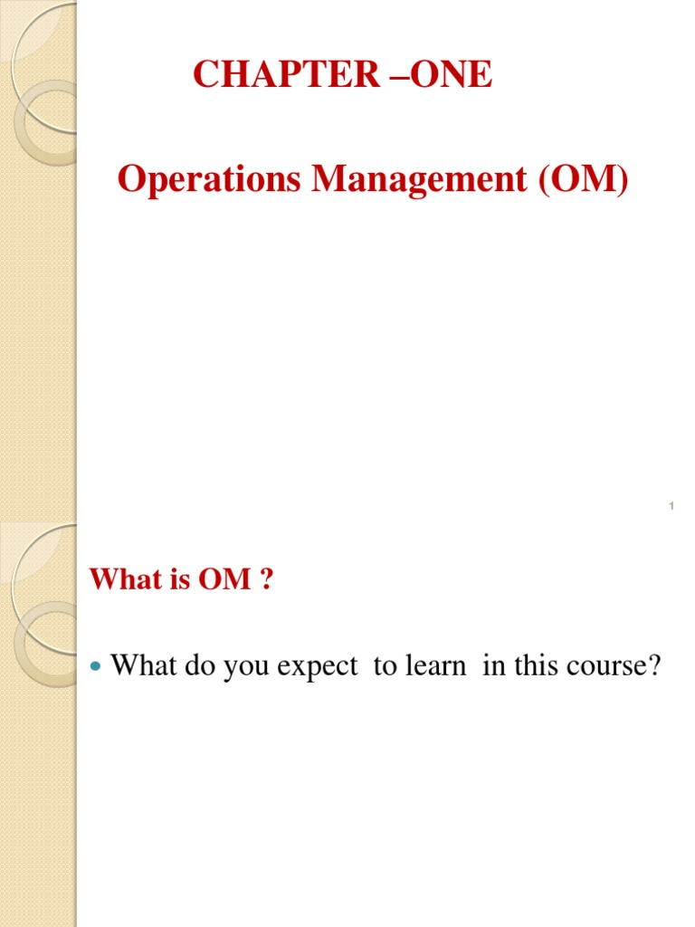 OPerations Management Introduction | PDF | Business | Economies
