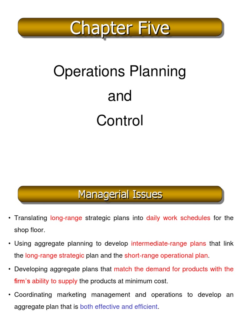 CH 5 Operations Planning & Control | PDF | Enterprise Resource Planning ...