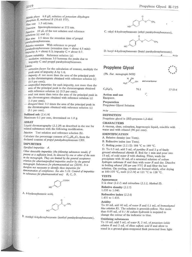 BP Monograph Propylene Glycol | PDF