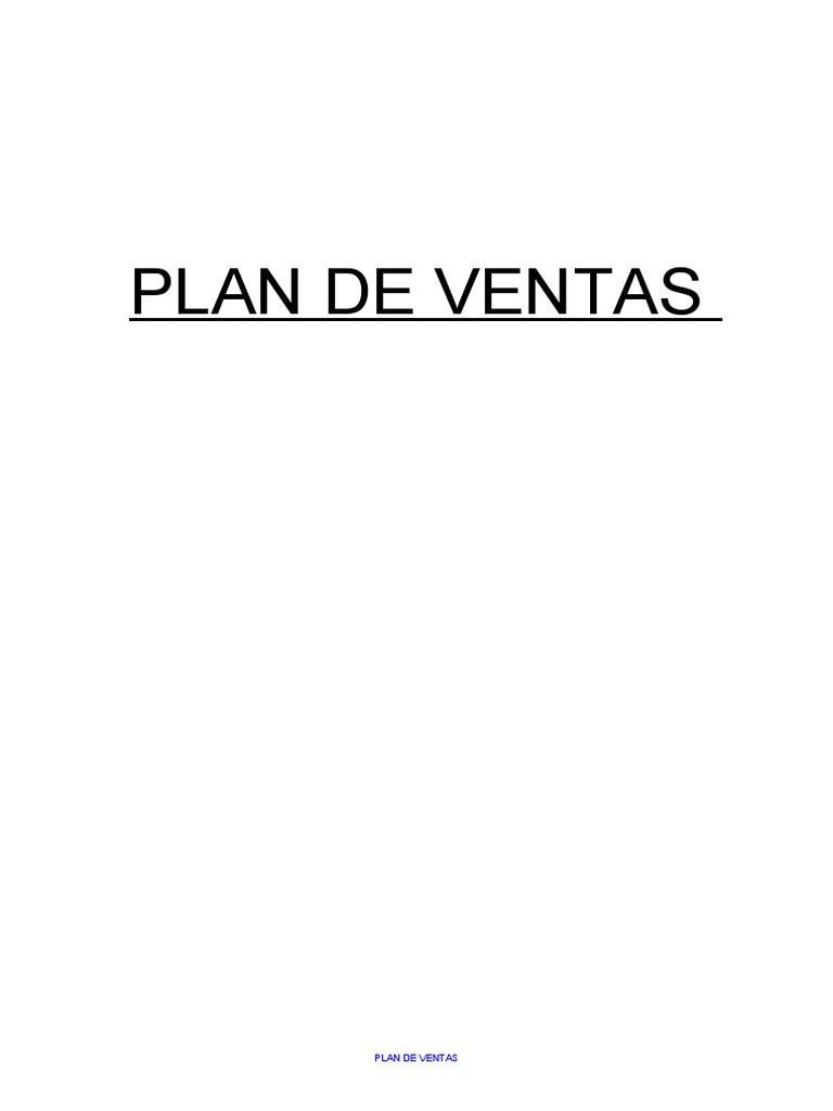 Plan de Ventas | PDF | Calidad (comercial) | Cliente