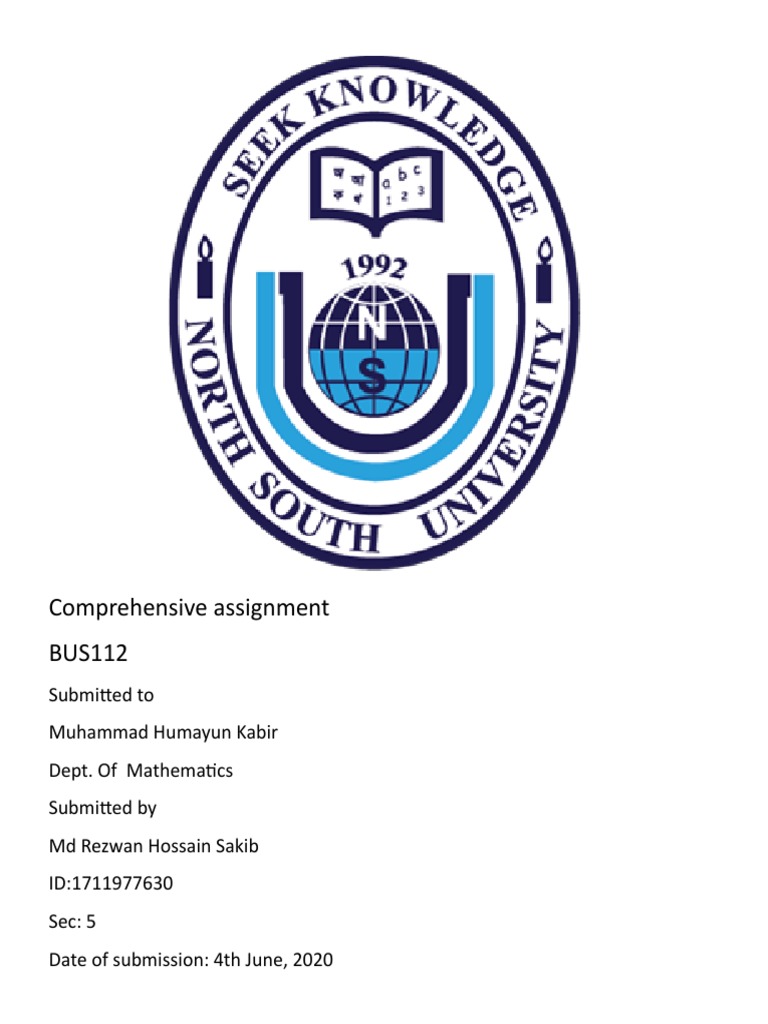 Comprehensive Assignment BUS112 | PDF