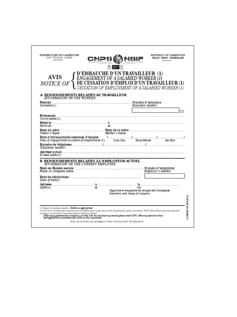 Avis D'embauche CNPS PDF | PDF | Employé | Télécommunications