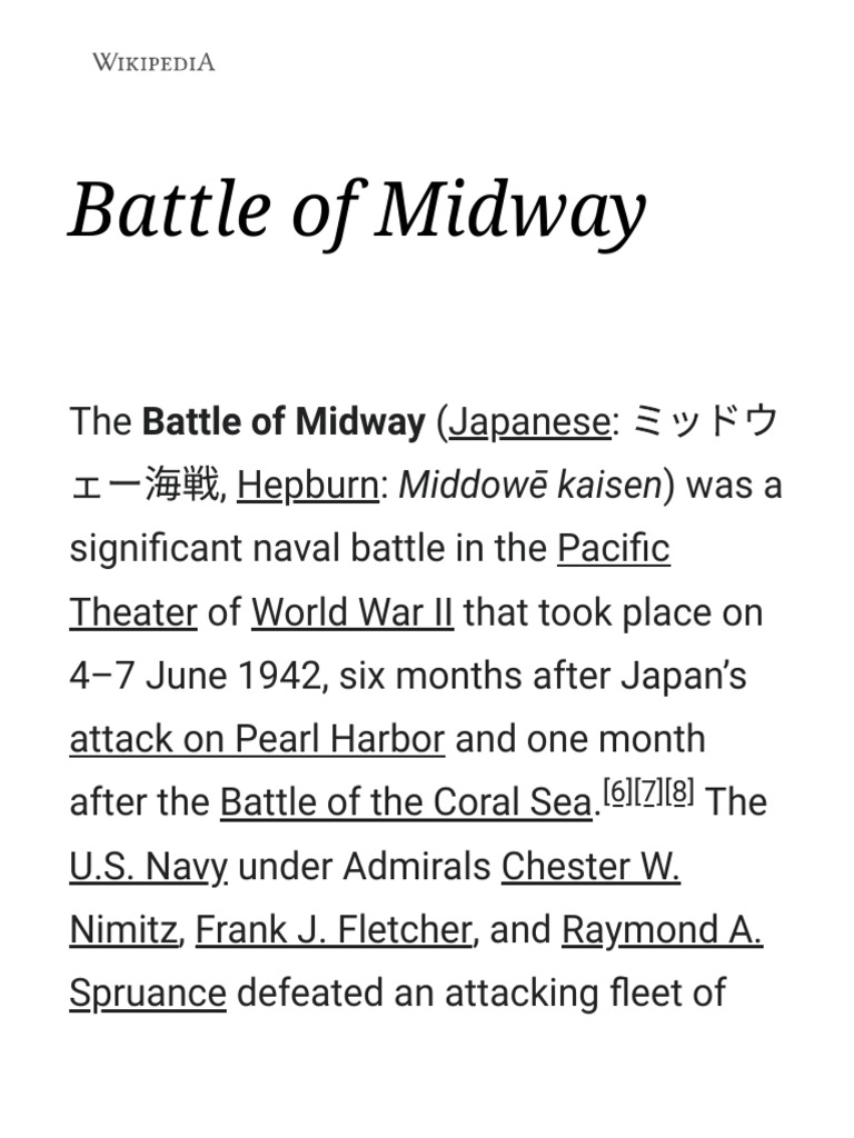WWII's Pivotal Battle of Midway | PDF | Battle Of Midway | Battle Of ...