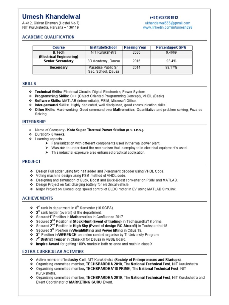 Resume - Umesh Khandelwal - DE | PDF | Computing And Information Technology