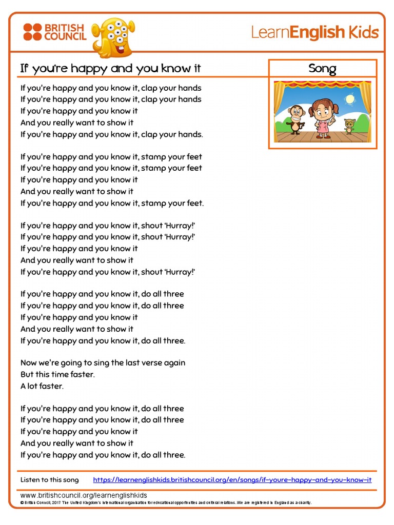 Songs If Youre Happy and You Know It Lyrics PDF | PDF | Poetry