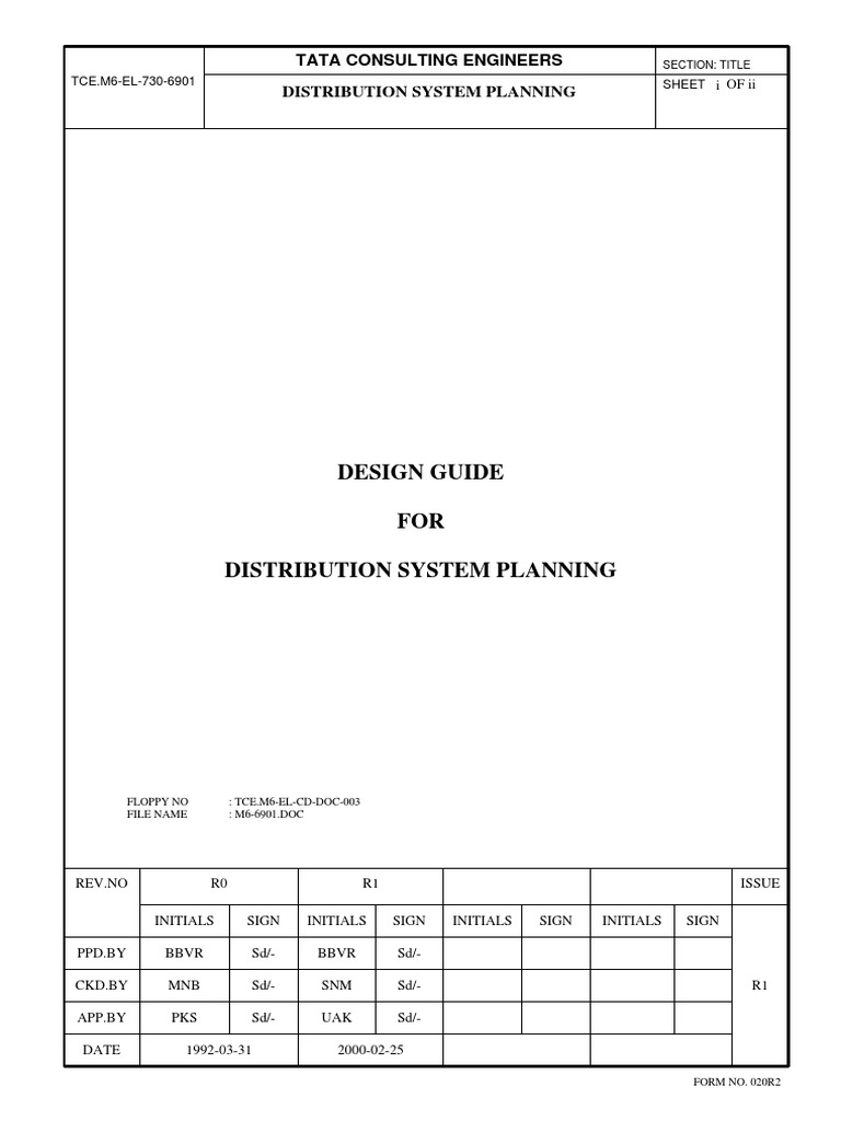 Design Guide FOR Distribution System Planning | PDF | Electric Power ...