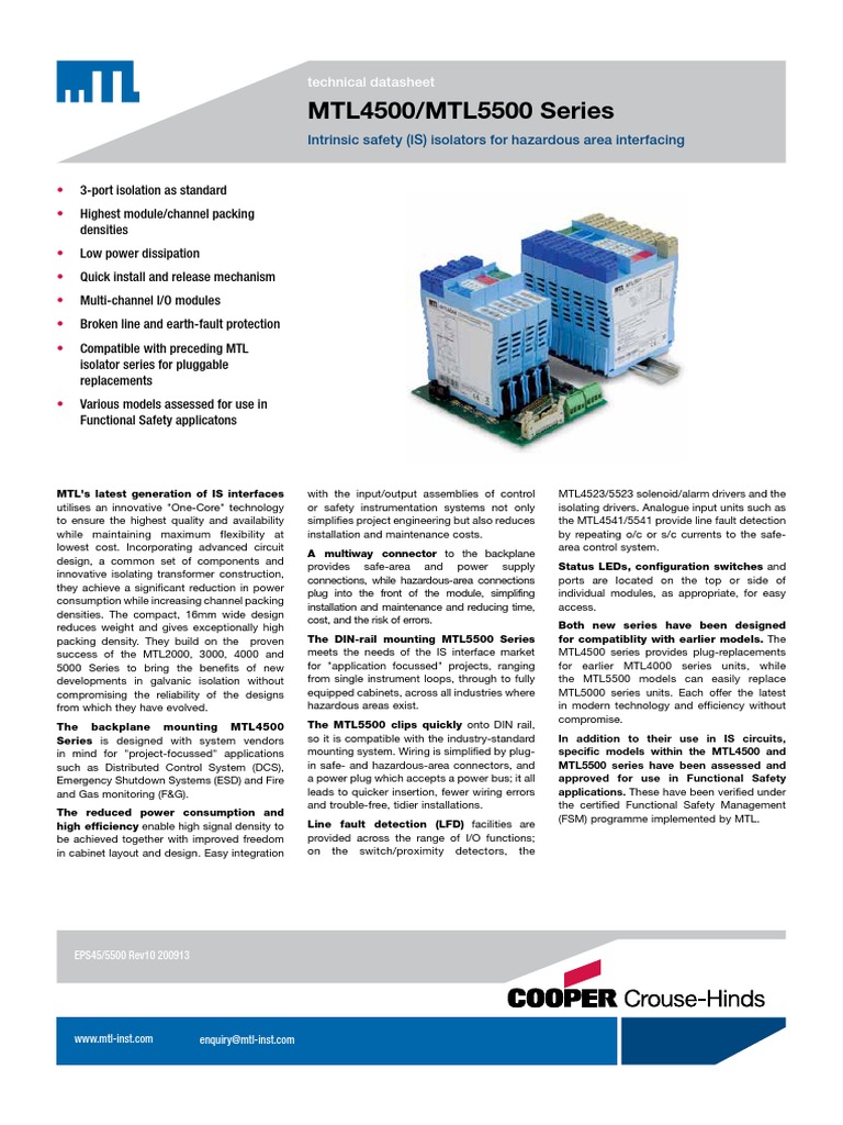MTL 4500 5500 - Datasheet PDF | PDF | Relay | Detector (Radio)