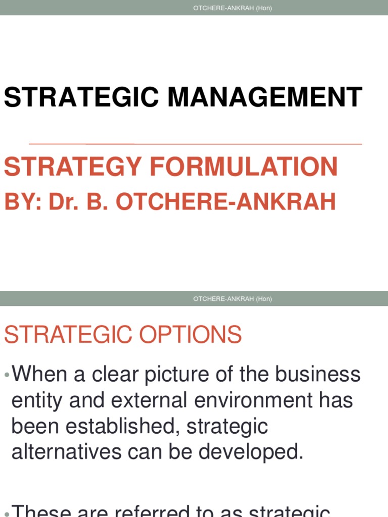 Strategy Formulation | PDF | Strategic Management | Profit (Economics)