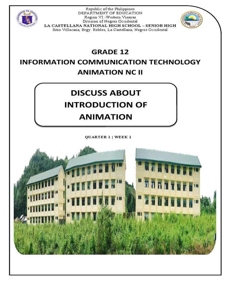 Discuss About Introduction of Animation: Grade 12 Information Communication Technology Animation ...
