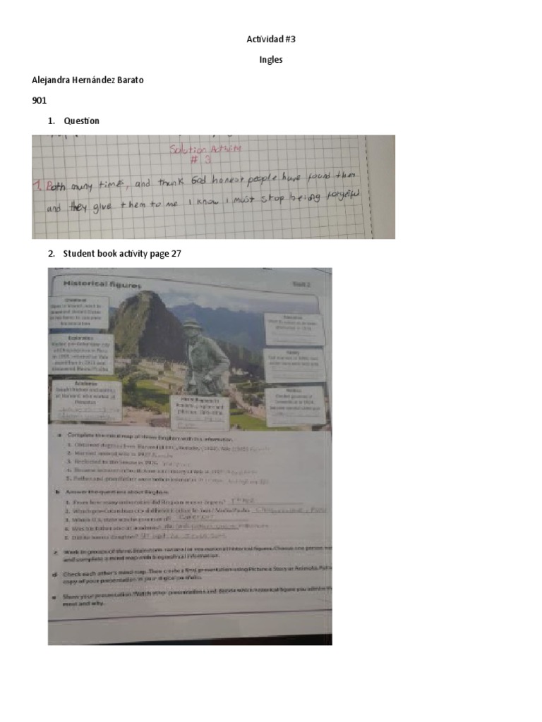Actividad #3 Ingles Alejandra Hernández Barato 901 | PDF