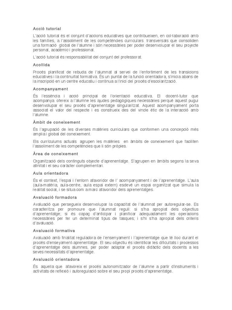 Glossari Orientació | PDF