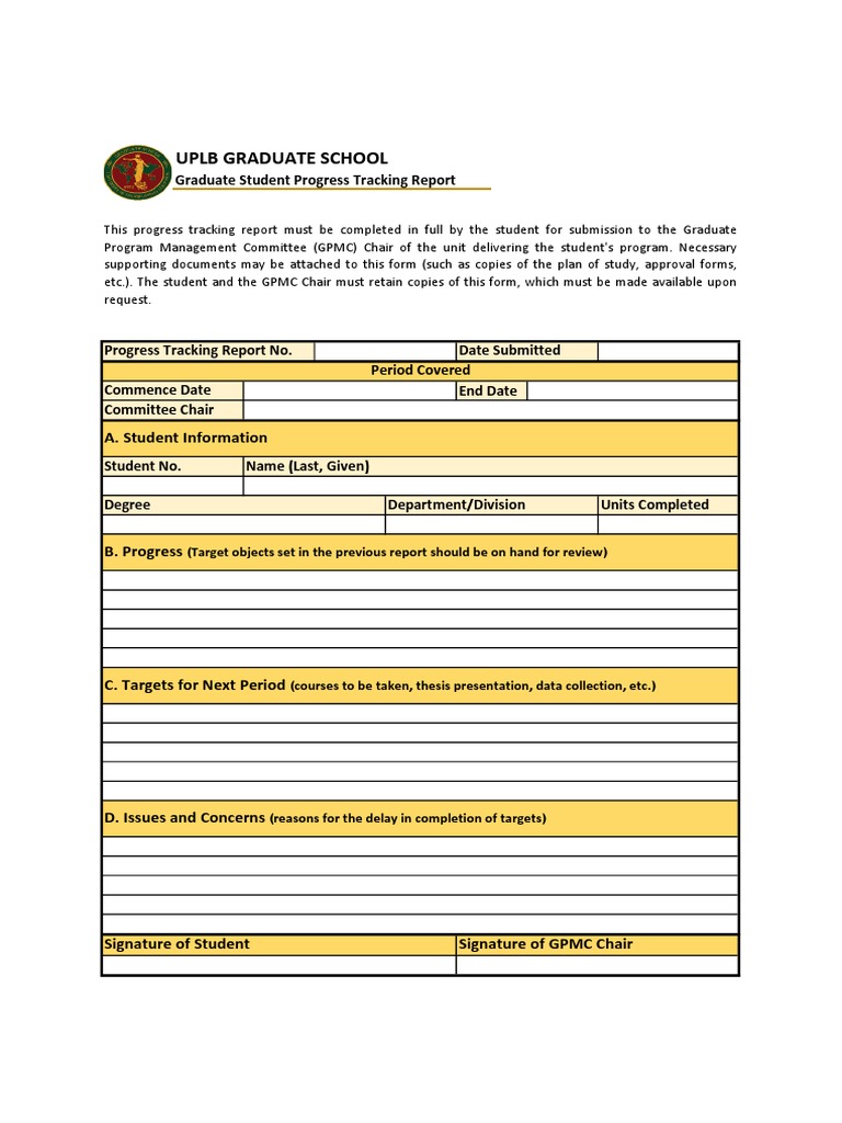 Graduate Student Progress Report | PDF