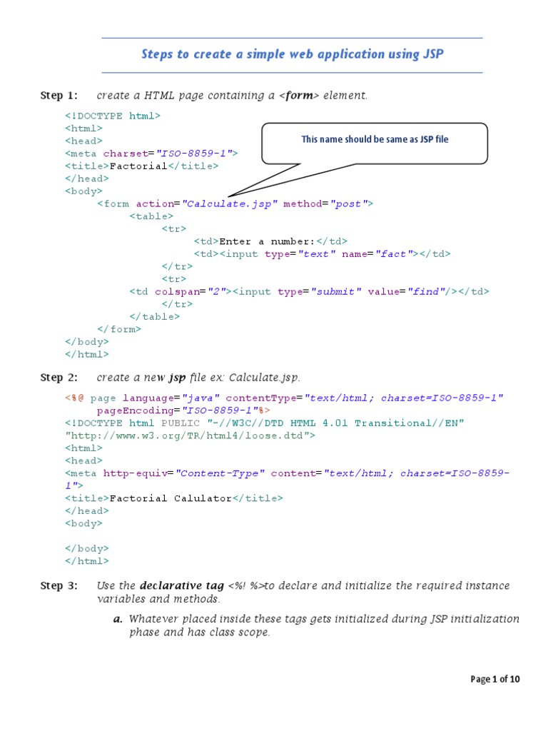 JSP-Hands-on-Guided Activity | PDF | Java Server Pages | Html