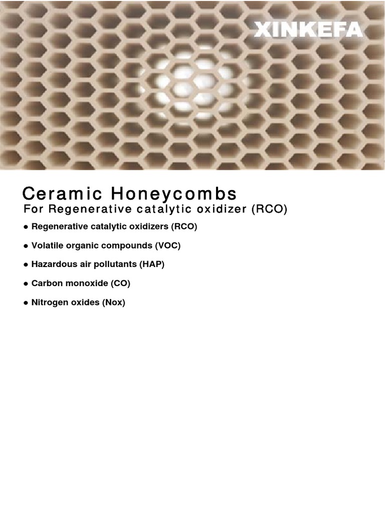 Ceramic Honeycombs: For Regenerative Catalytic Oxidizer (RCO) | PDF ...