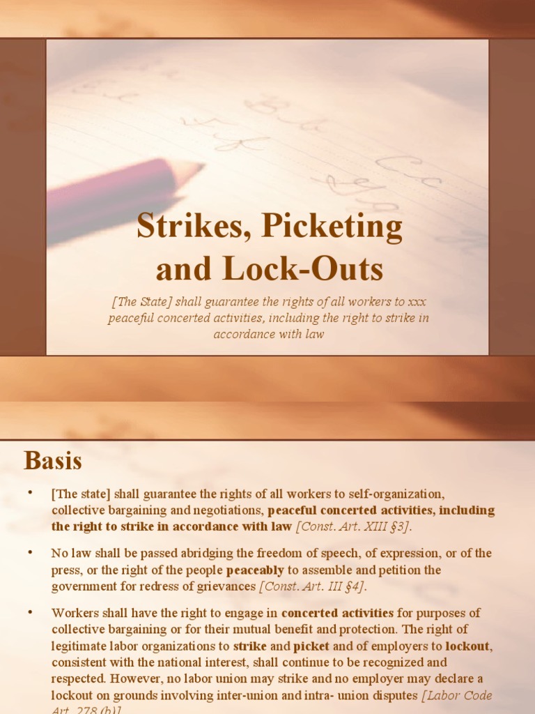 Strikes, Picketing and Lock-Outs | PDF | Picketing | Strike Action