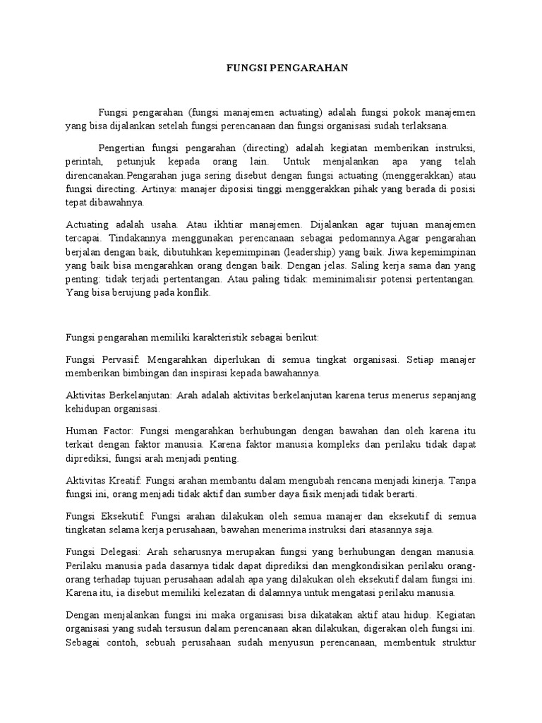 Fungsi Pengarahan | PDF