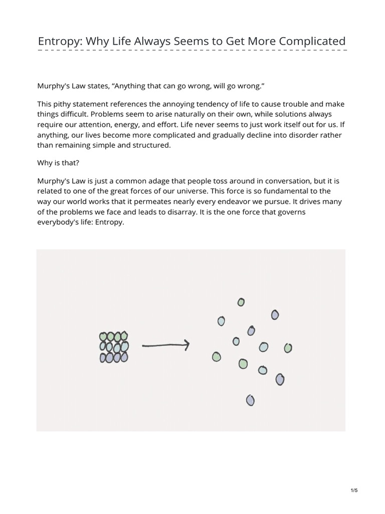 Entropy Why Life Always Seems To Get More Complicated | PDF | Entropy ...