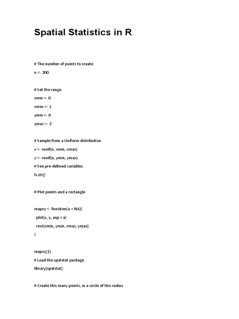 Spatial Statistics in R | PDF | Applied Mathematics | Statistical Analysis