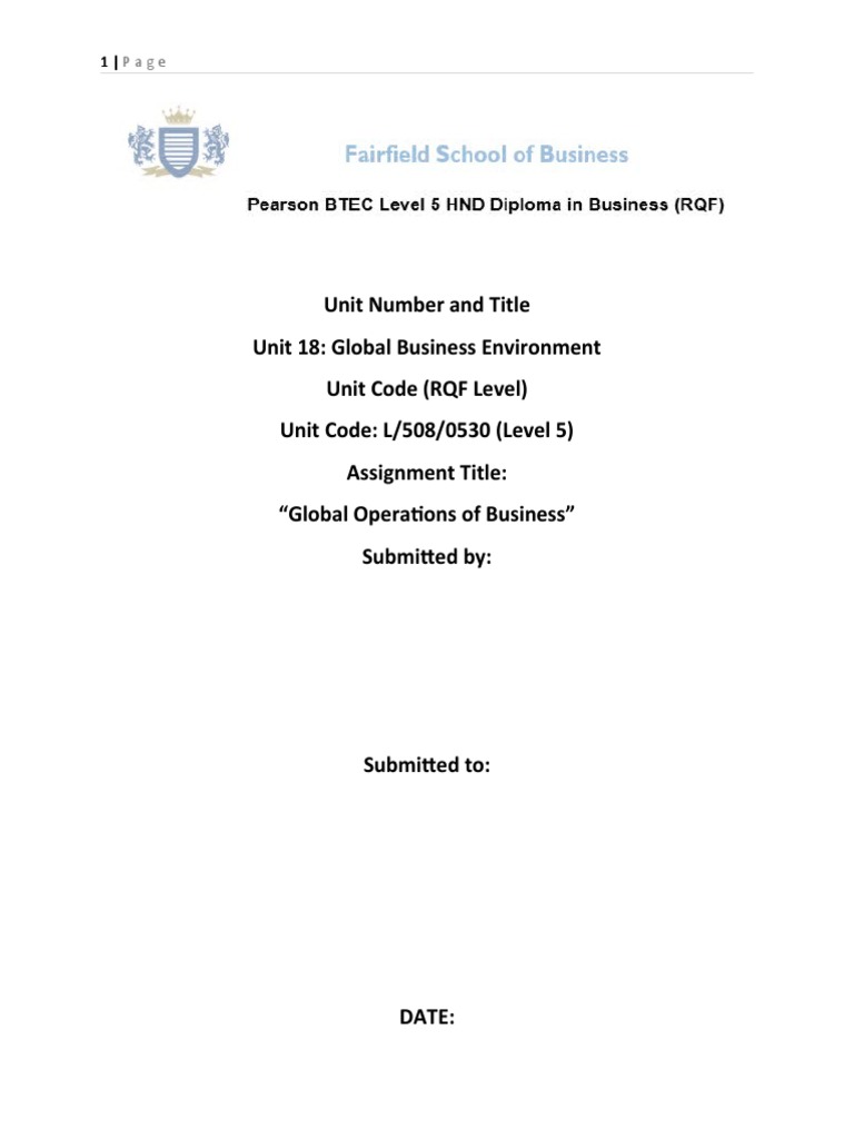 Global Operations of Business | PDF | Strategic Management | Business ...