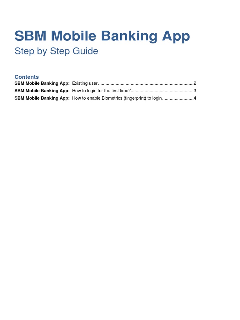 Sbm Mobile Banking App User Guide Pdf Mobile App Ios
