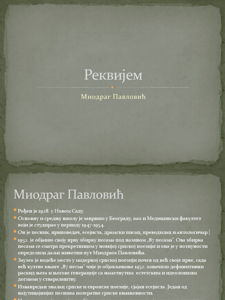 Miodrag Pavlovic - Rekvijem | PDF