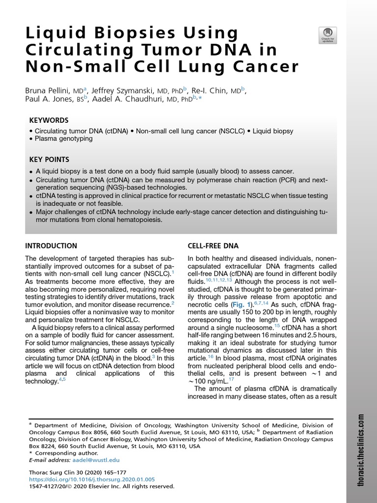Liquidbiopsiesusing Circulatingtumordnain Non-Smallcelllungcancer | PDF ...