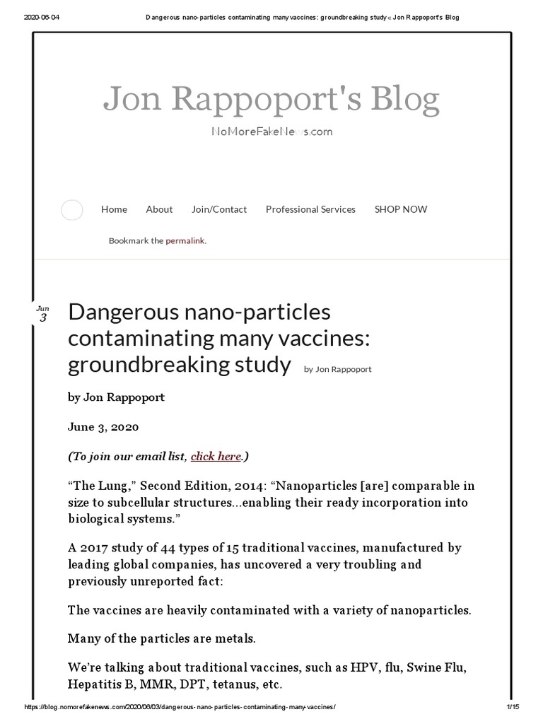 Dangerous Nano-Particles Contaminating Many Vaccines - Groundbreaking ...