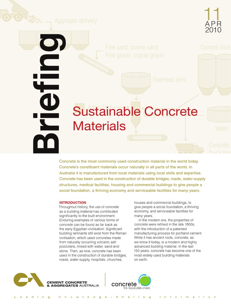 Sustainable Concrete Matrial PDF | PDF | Construction Aggregate | Concrete