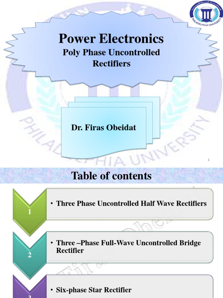Three Phase Uncontrolled Rectifiers | PDF | Rectifier | Electric Power