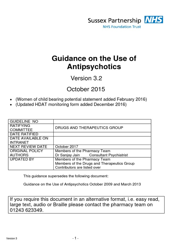 Antipsychotic Guidelines Version 3.2 - Oct 15 - With New Hdat Form ...