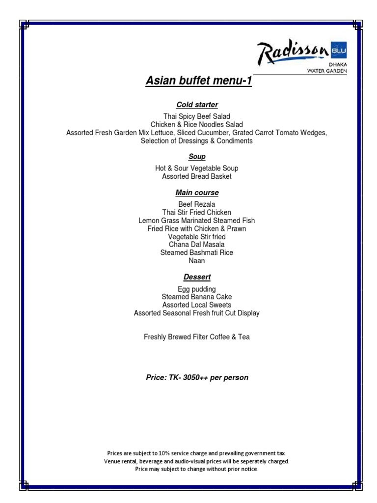 Asian Buffet Menu 1-5, 2018 PDF | PDF | Thai Cuisine | Salad