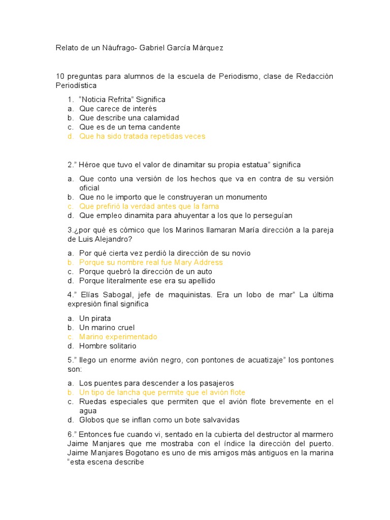 Relato de Un Naufrago | PDF